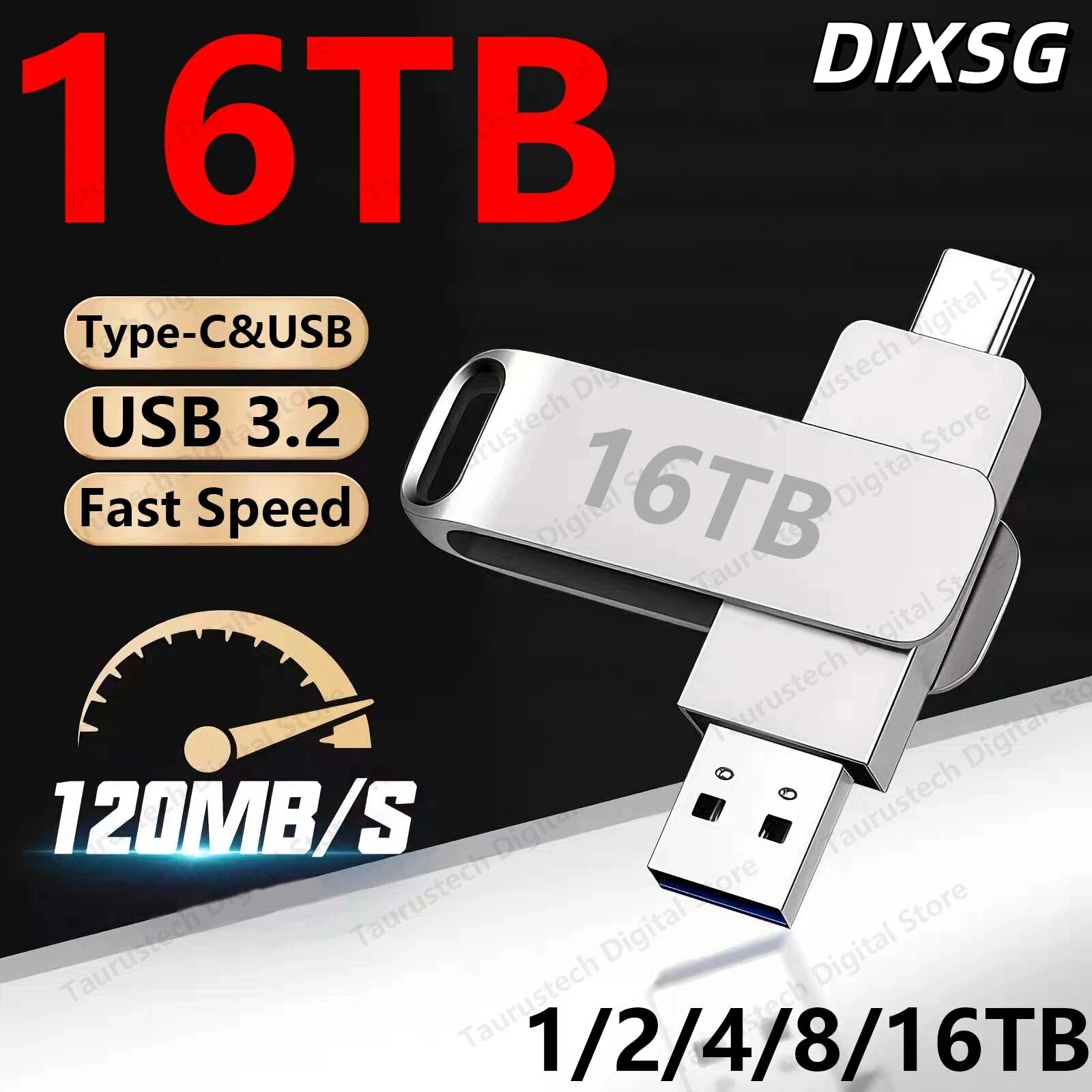 Флешка USB 3.2 Type-C 1TB, металл