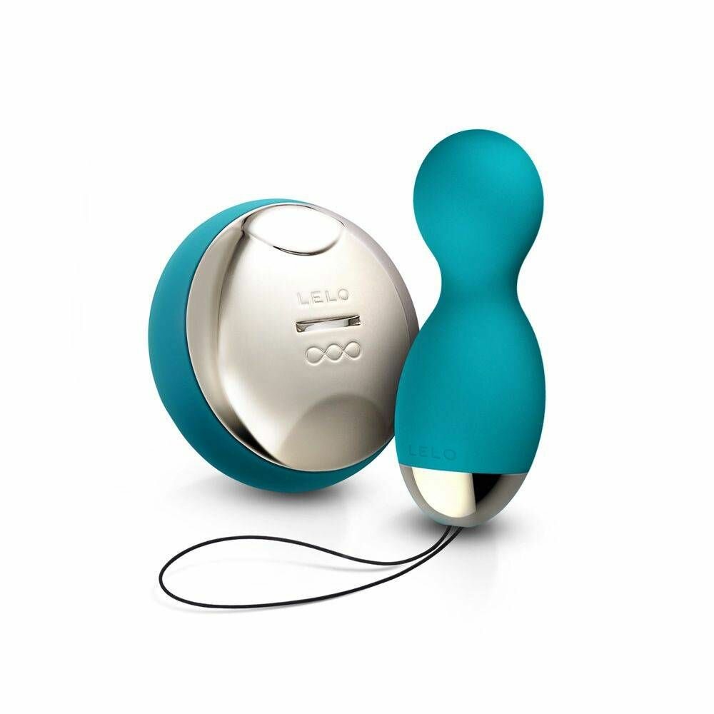 Вагинальные шарики Lelo Hula Beads Ocean Blue - умный тренажер Кегеля с вибрацией, вращением и пультом ДУ