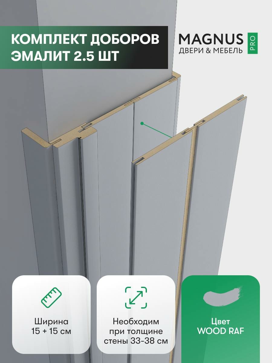 Доборы дверные телескопические экошпон 300 комплект 2.5 шт.