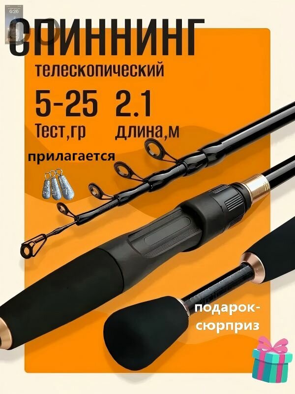 Спиннинг, рабочая длина: 210 см , до 2500 гр