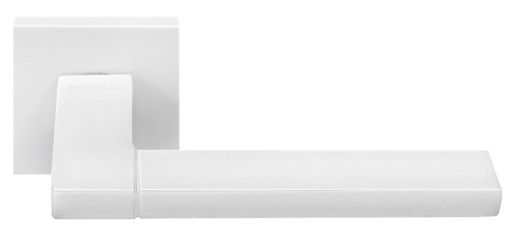 Ручка дверная Morelli Morelli MH-47-S6 W белый, ручки для межкомнатных дверей на квадратной розетке комплект 1 шт, фурнитура