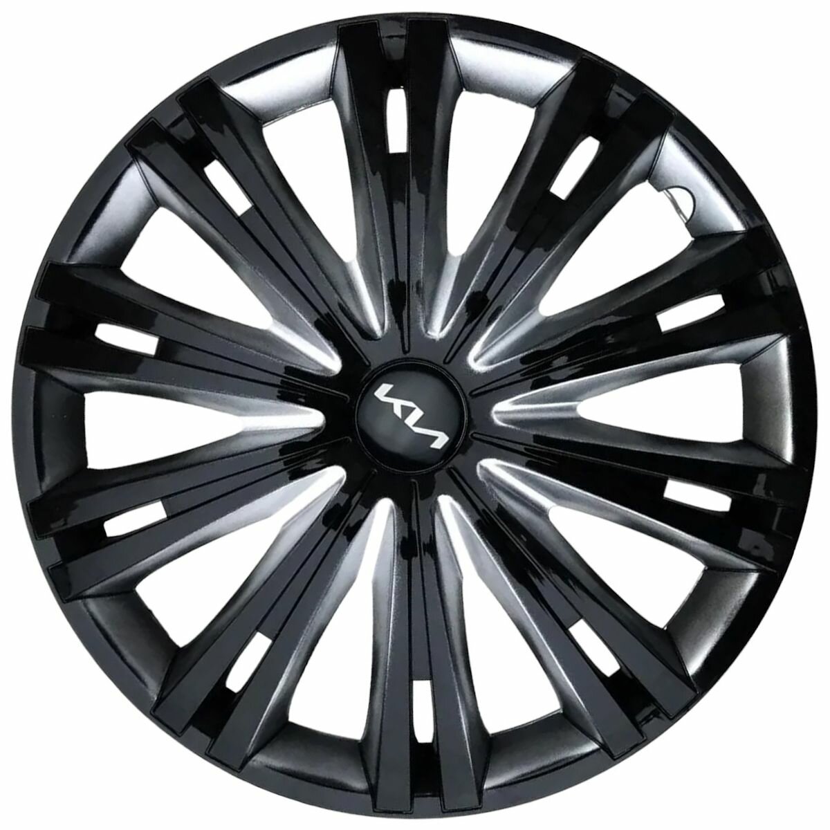Колпаки на колеса Киа new Гига super black R16, в комплекте 4 колпака