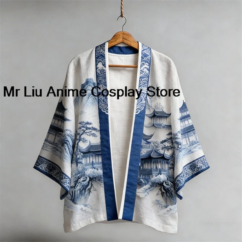 Полиэстер 3D традиционное японское кимоно кардиган для мужчин XXС, kimono