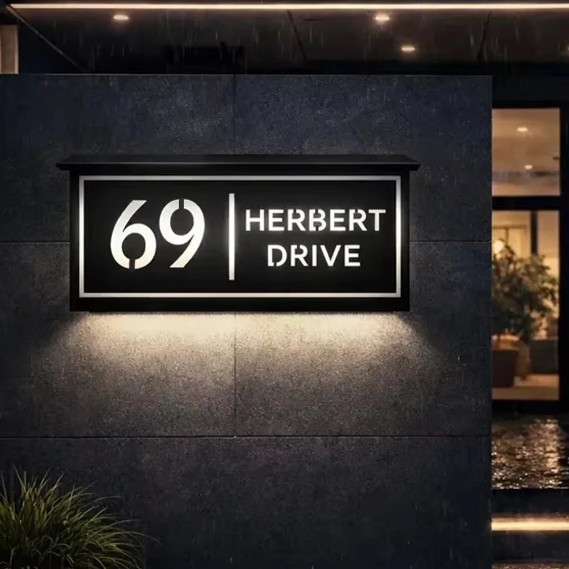 Солнечный адресник 69 Herbert Drive, черный, B Left Right