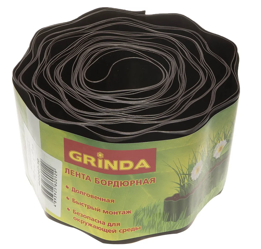 Бордюрная лента Grinda коричневый 10смх9м 422247-10