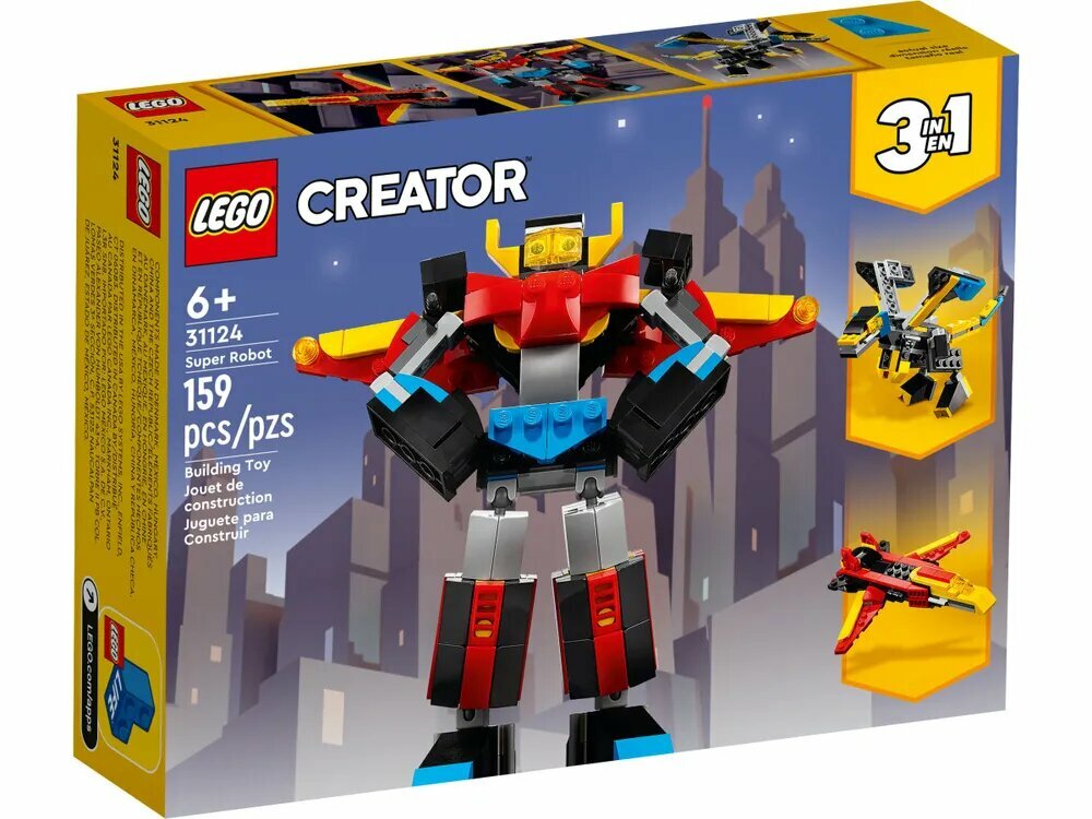 Лего Creator 3-in-1 серия, LEGO 31124 Суперробот, lego конструктор для мальчика, лего для девочек