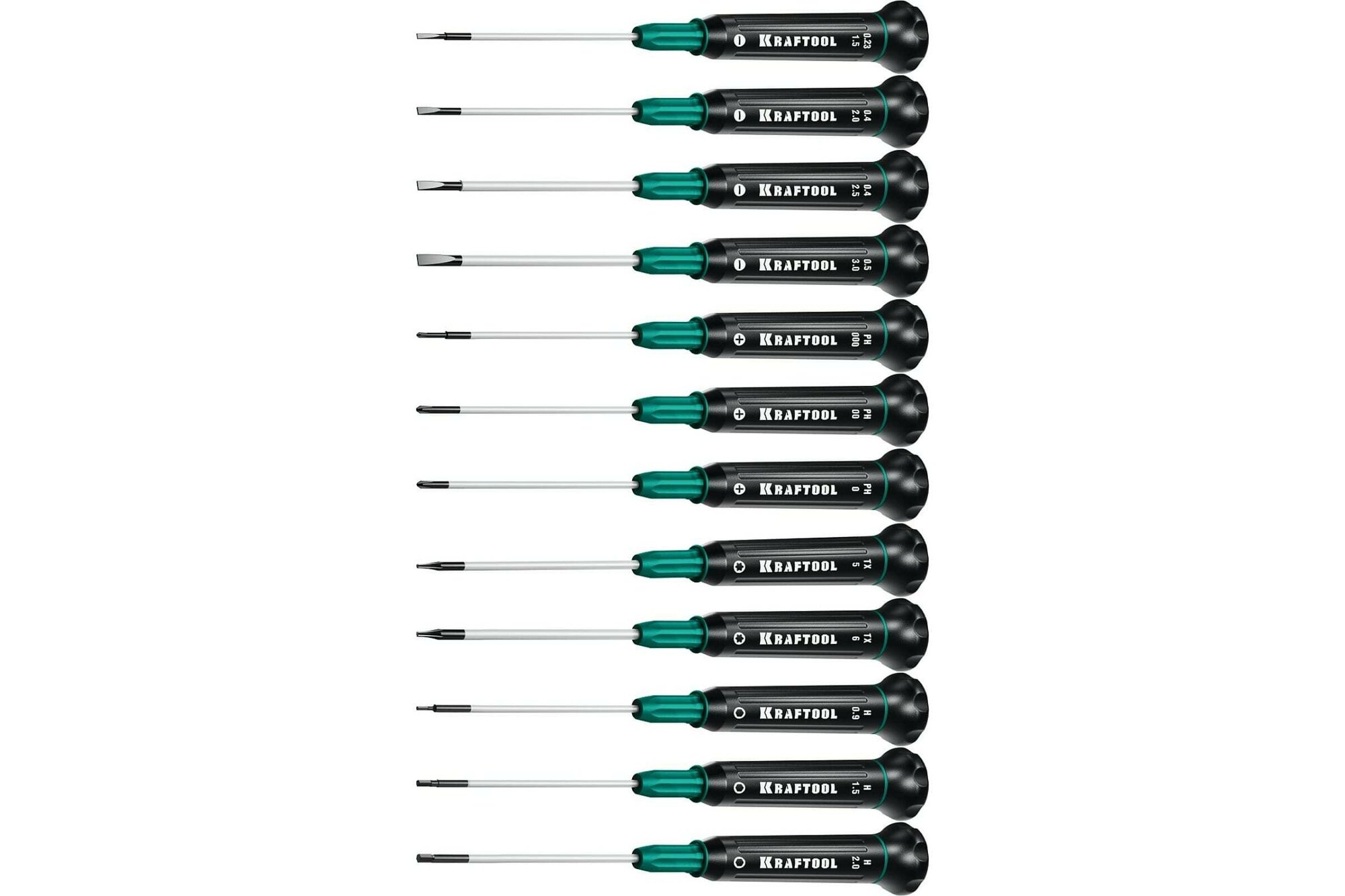 Набор отверток для точных работ 12 предметов, KRAFTOOL Precision 12 25689