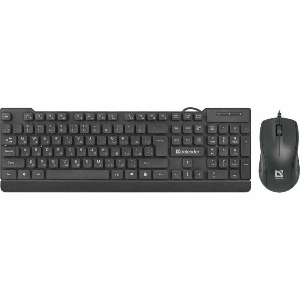 Комплект клавиатура+мышь проводной DEFENDER York (Йорк) C-777 черный (USB, 1000dpi) (45779)