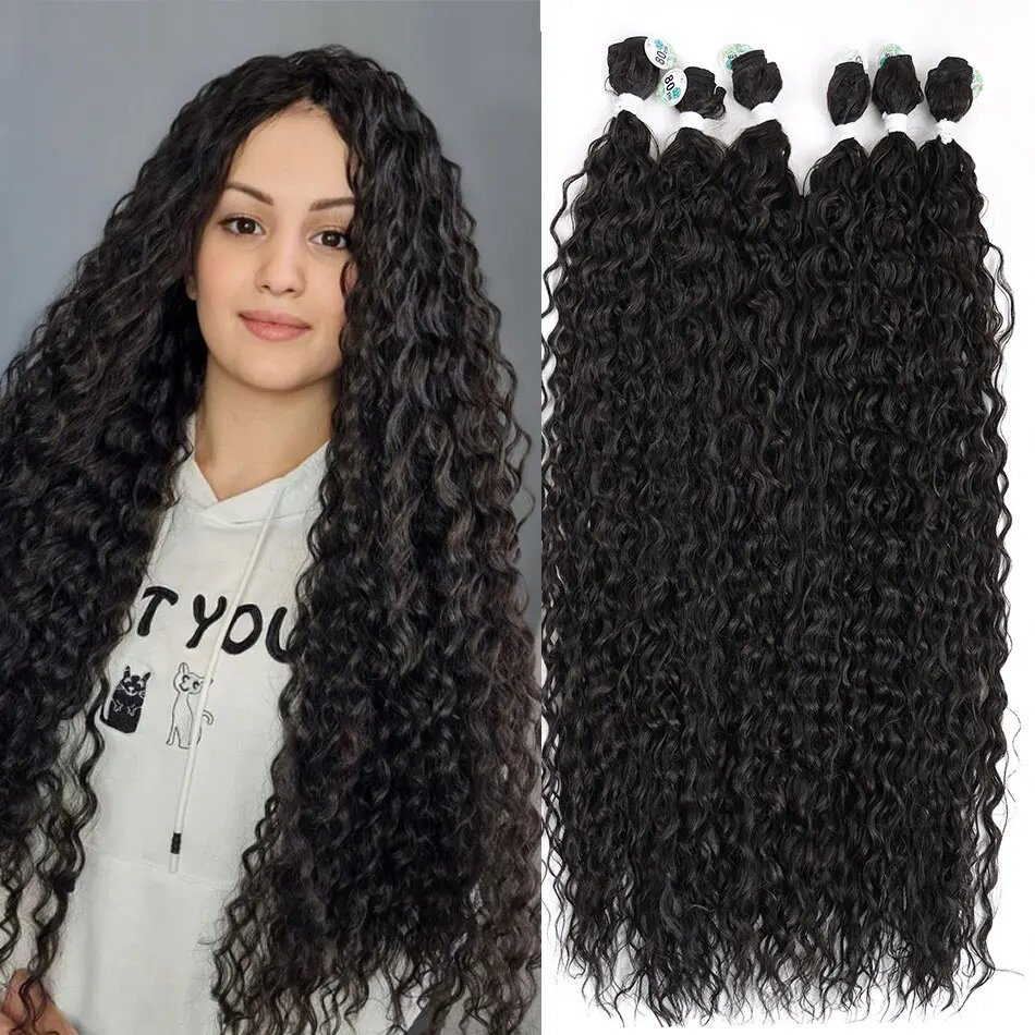 Синтетические кудрявые волосы Booming Hair 300г 32inches 85cm 300g, Dark Brown