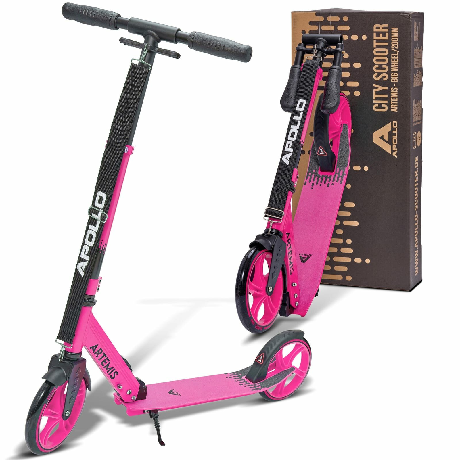 DECATHLON самокат Apollo Artemis, складной, розовый, регулируемый