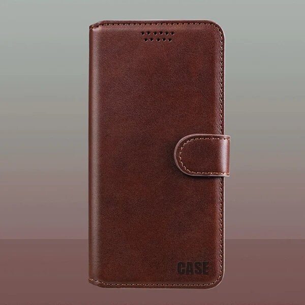 Кожаный чехол-книжка для iPhone 15 Pro Max 15 Plus Коричневый, Style 2 - Brown, iphone 15 Plus