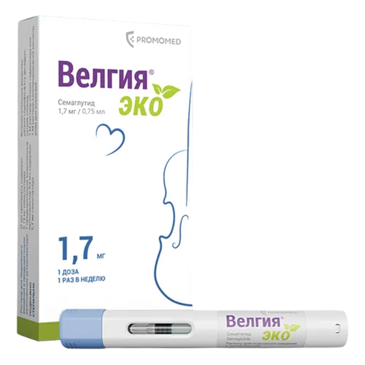 Велгия эко, раствор для п/к введения 1,7 мг шприц в автоинжекторе 0,75 мл, 4 шт.