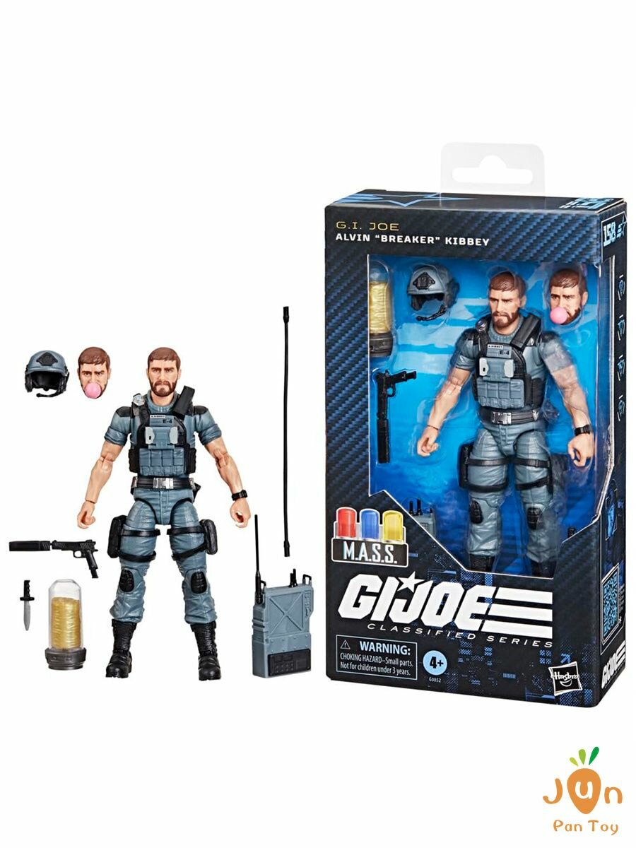 G.I. Joe Classified Series #158, Alvin "Breaker" Kibbey / 6-дюймовая подвижная кукла; содержит 10 аксессуаров, которые являются игрушкой-сюрпризом для детей