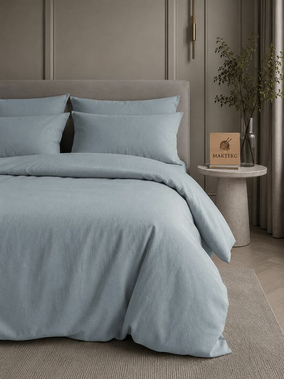 Постельное бельё варёный хлопок King Size резинка 200х200х30 - "Граус" наволочки 50х70
