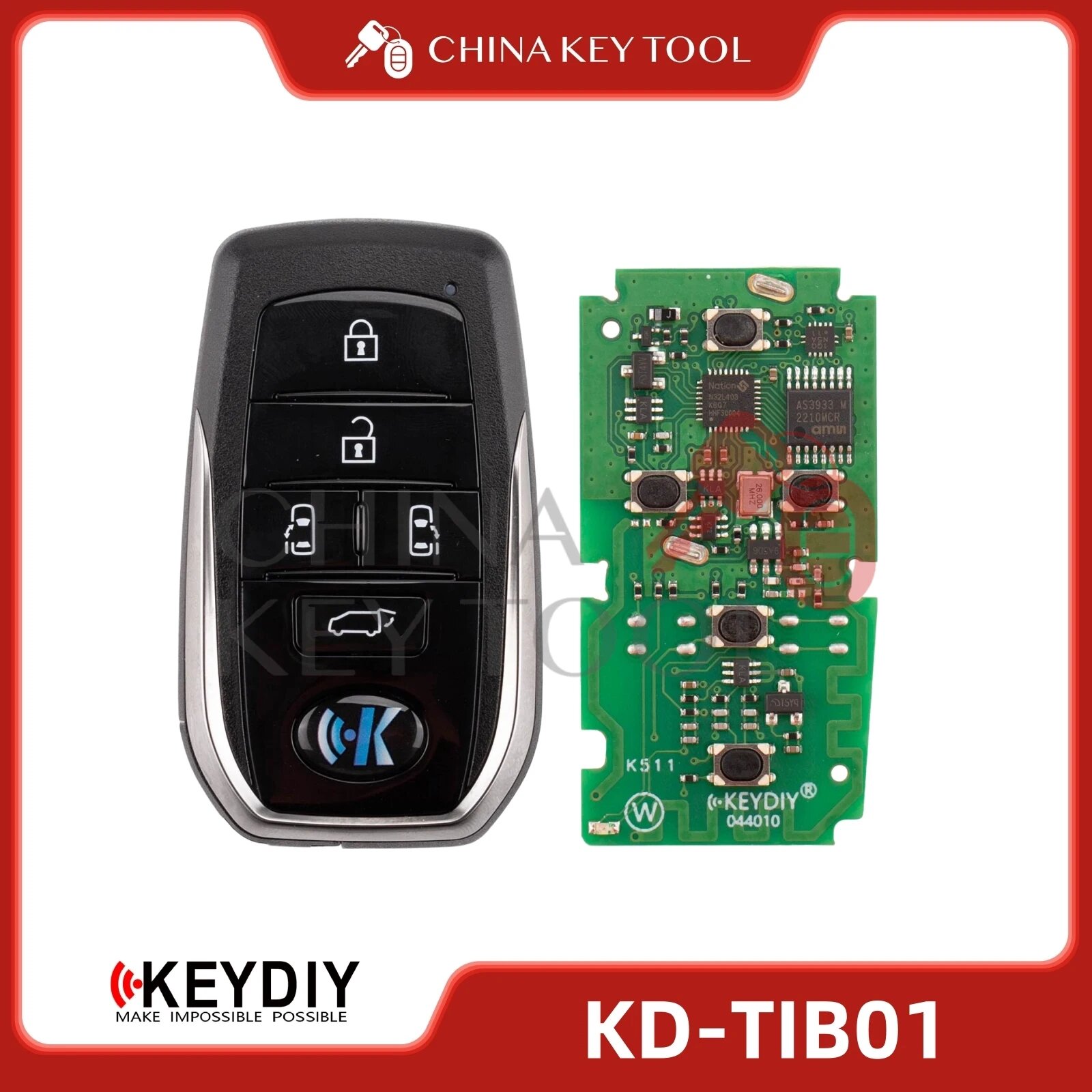 KEYDIY KD ZB14-3 Универсальный интеллектуальный дистанционный ключ с 3 кнопками, совместимый TIB01-5
