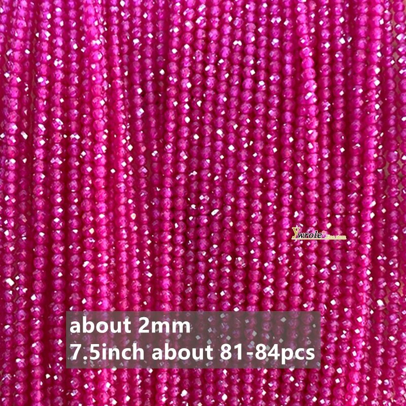 Лабораторный рубин граненые круглые бусины YWROLE 7,5 дюйма Розовый, faceted 2mm