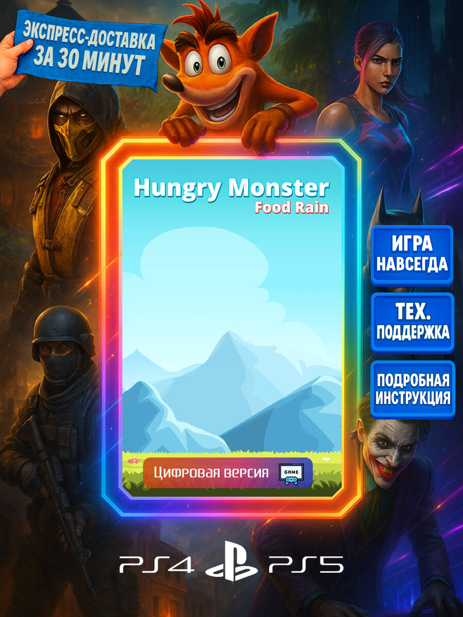 Hungry Monster Food Rain PS4/PS5 | Моментальная доставка | Английский язык | Казуальные