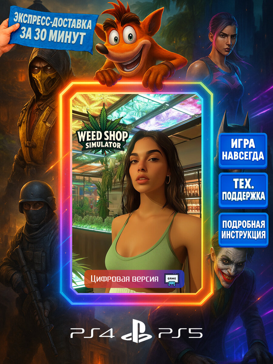 WEED SHOP SIMULATOR PS4/PS5 | Моментальная доставка | Английский язык | Боевики