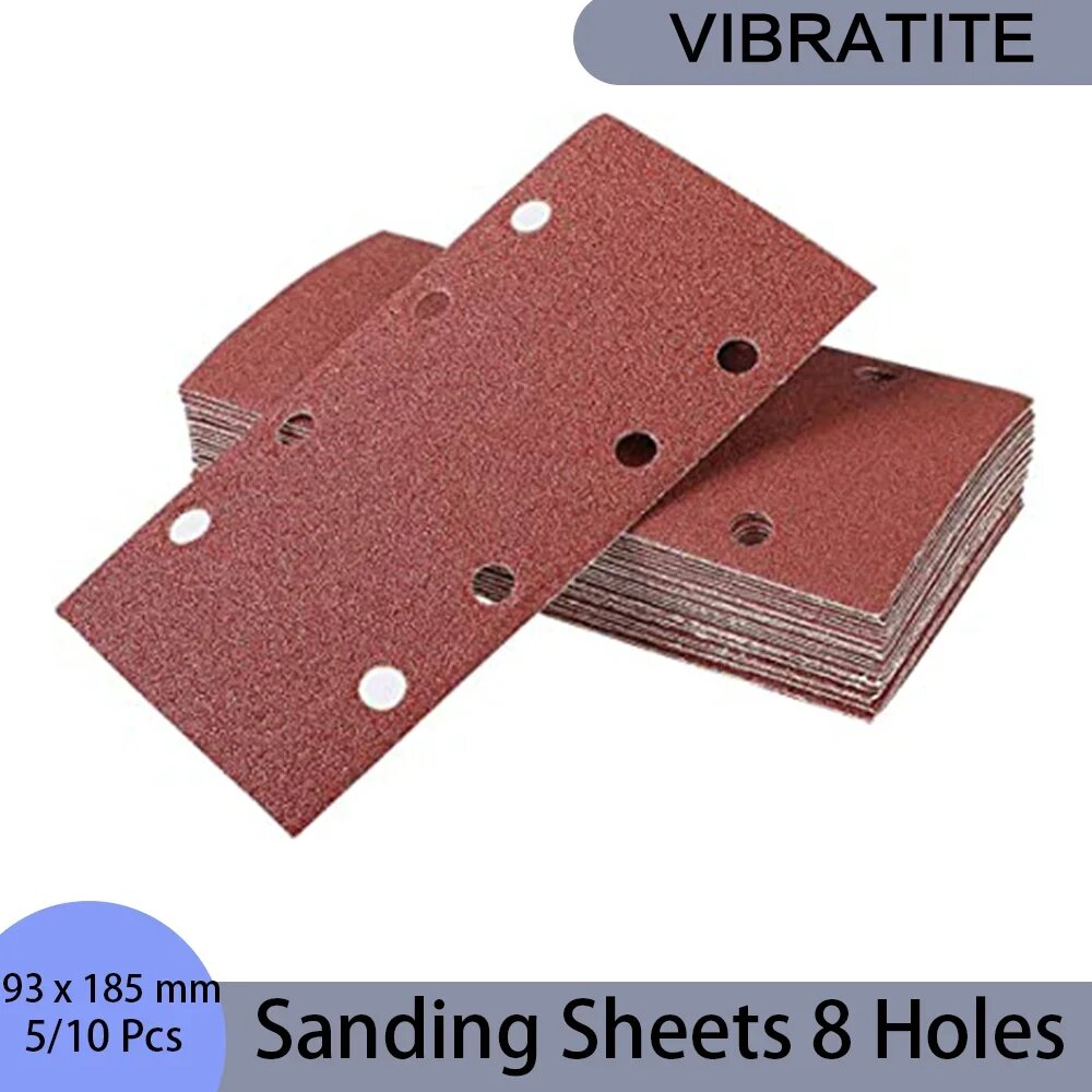 Шлифовальные листы VIBRATITE 93x185 мм, 60, 8 отверстий, 5 шт