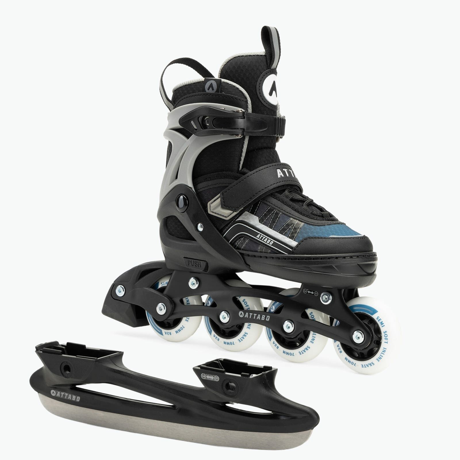 DECATHLON Ролики Decathlon ATTABO Bladeroll 2 в 1, черный, 30/33