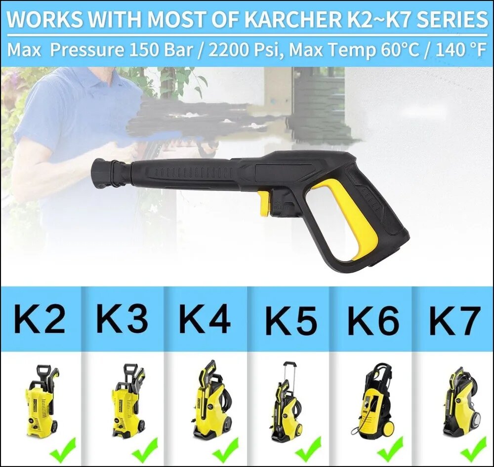 Пистолет для моек высокого давления Керхер (Karcher) K2, К3, К4, К5, К6, К7 (2.642-889)