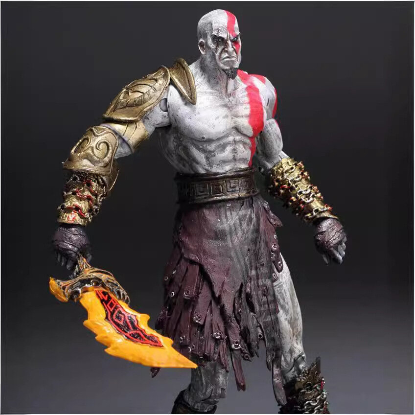 Фигурка God of War Кратос (NECA), коллекционная шарнирная модель, версия с головой Диониса и огнем, ПВХ