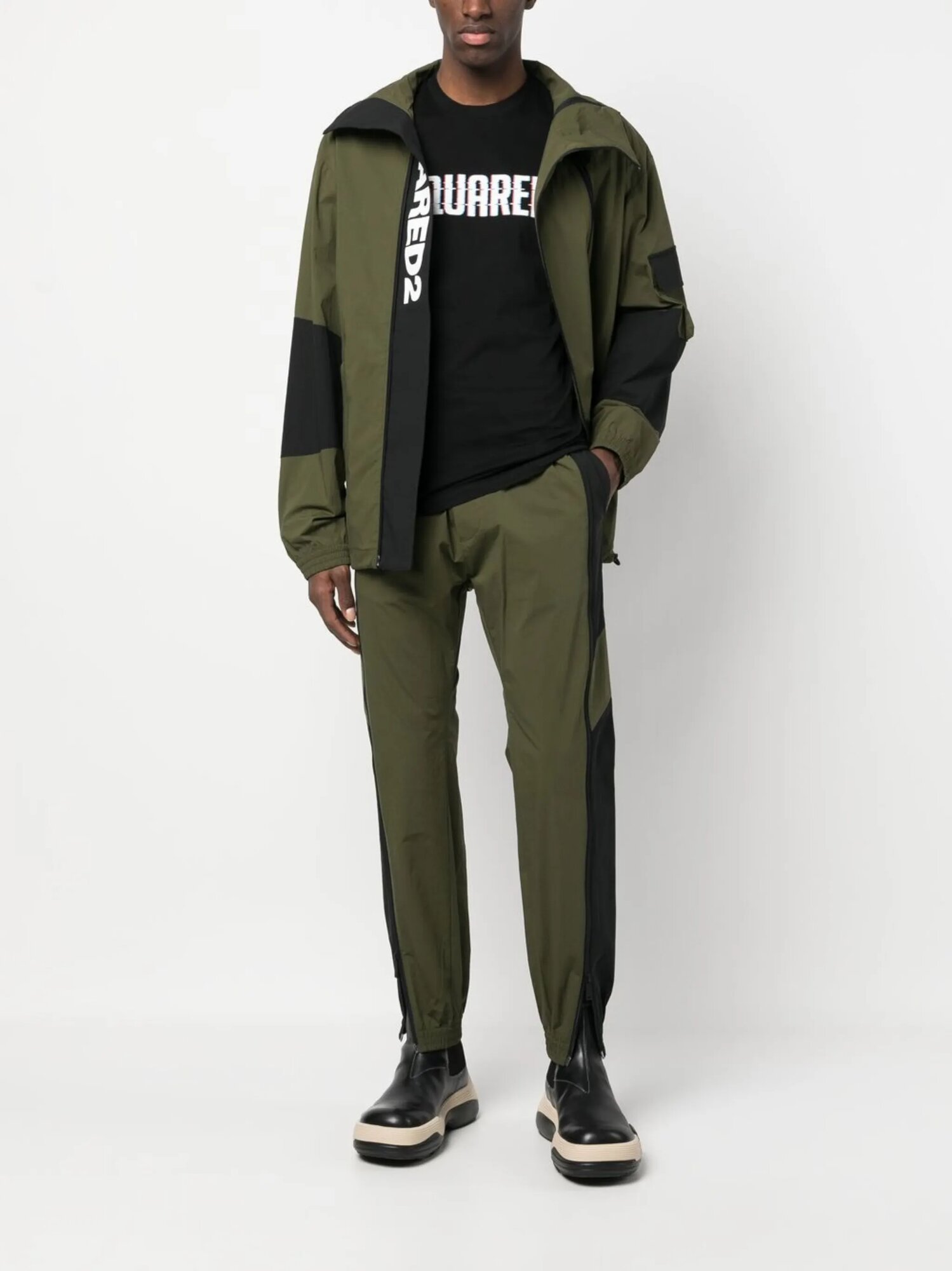 Куртка DSQUARED2 Logo-print sports jacket, размер 44, зеленый — фото 1
