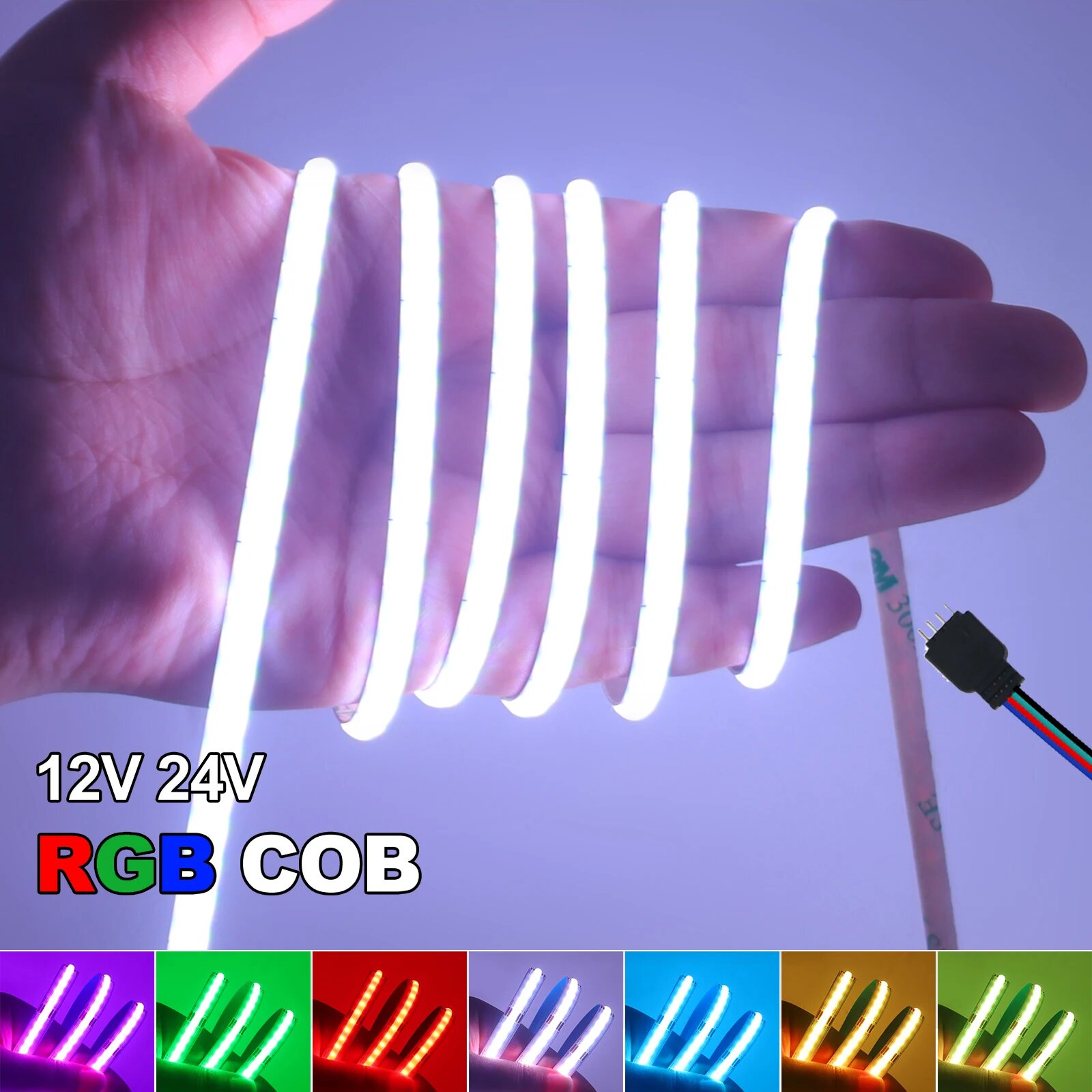 RGB светодиодная лента HEGEHE 5/8 мм DC 12В/24В для дома PCB Width-5MM, DC 12V, 5m