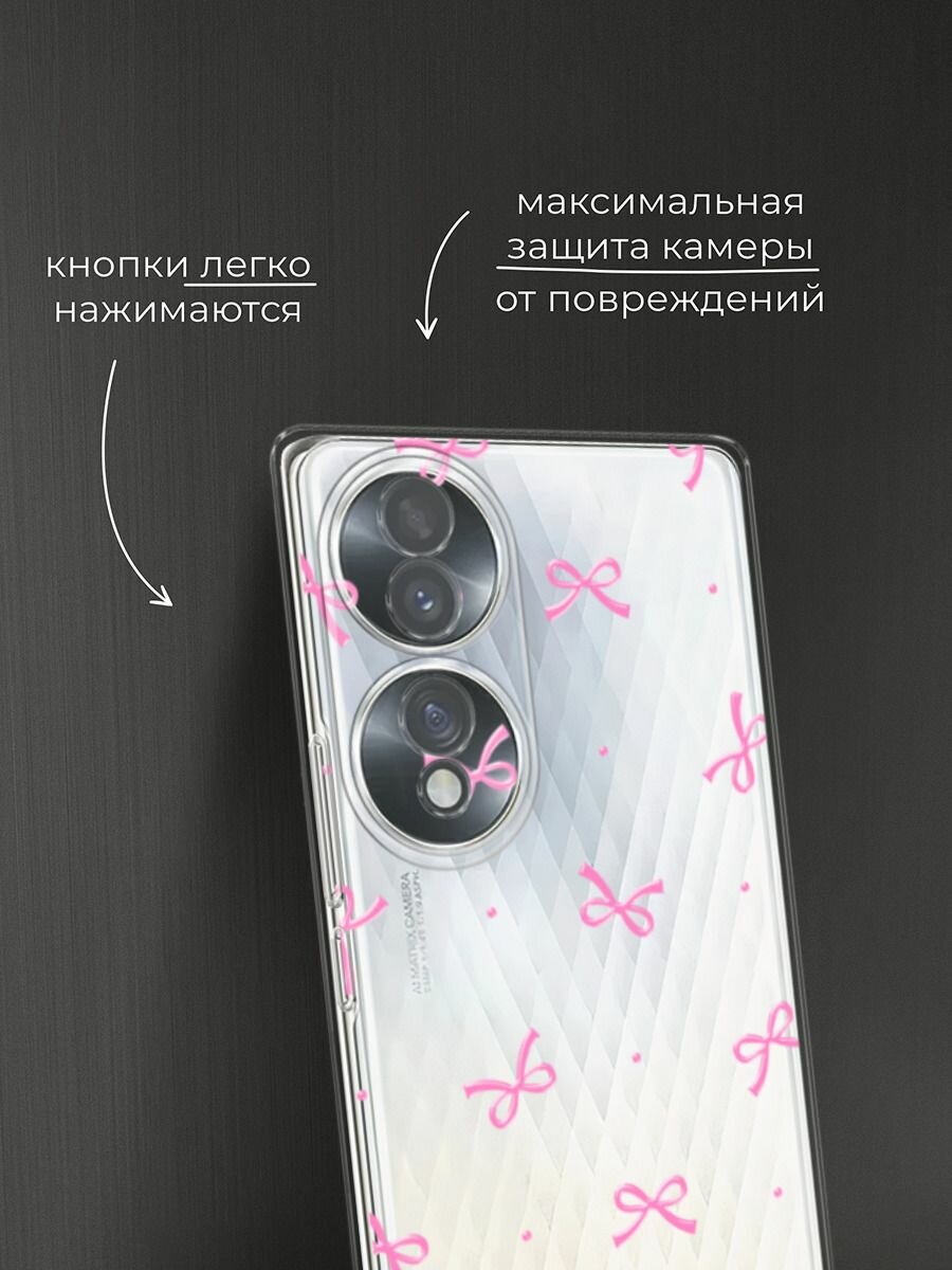 Силиконовый чехол на Honor 70 / Хонор 70 с принтом Бантики и точки — фото 1