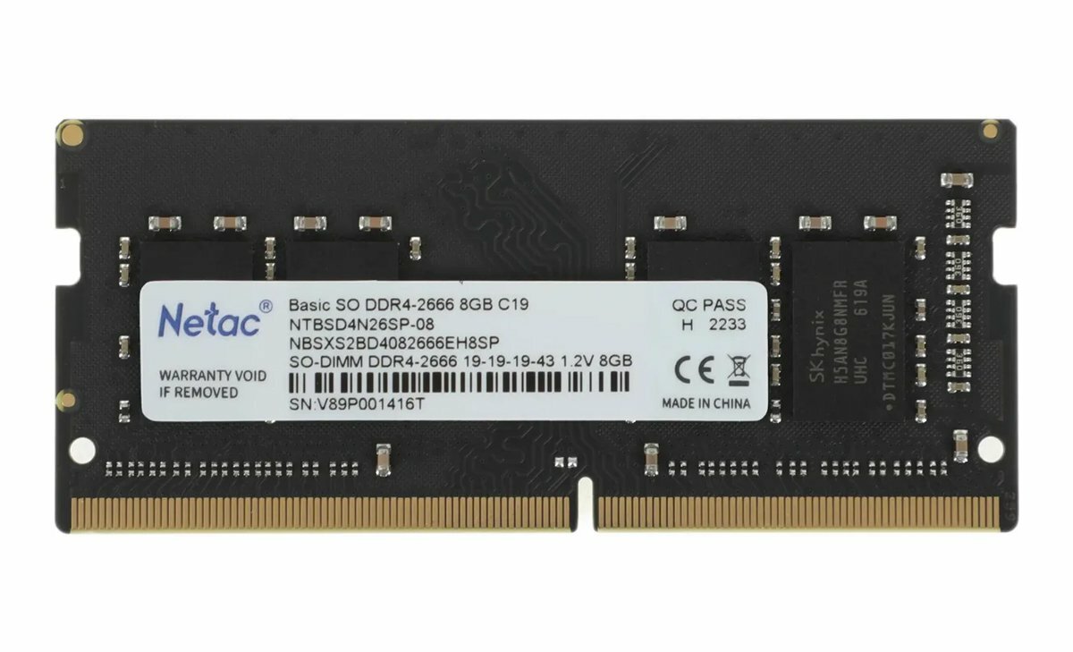 Оперативная память Netac DDRIV 8Gb NTBSD4N26SP-08