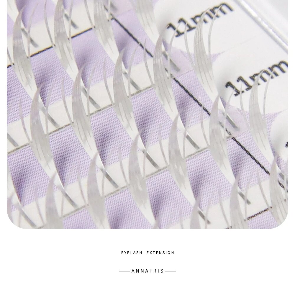 ANNAFRIS Веерные накладные ресницы Spire D, 9-13mm Mix, Silver Feather Lash