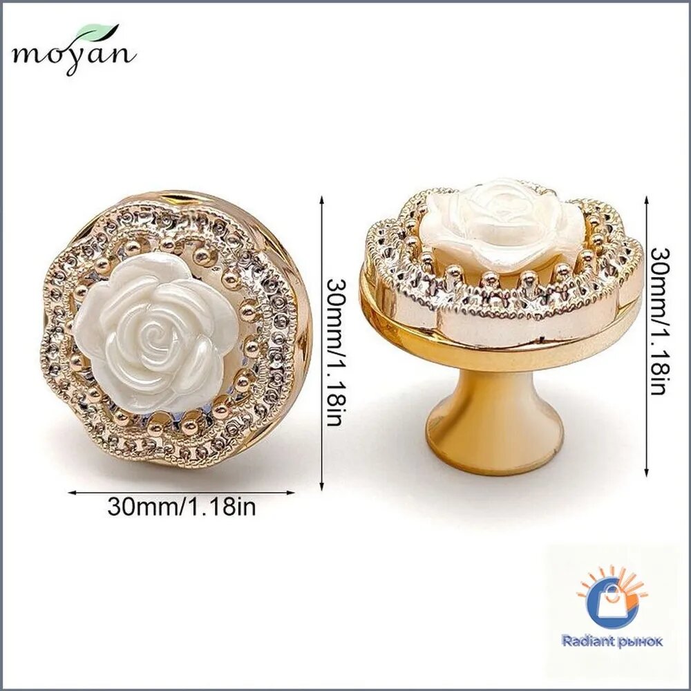 Премиум ручка мебельная с кристаллами, 1 штука