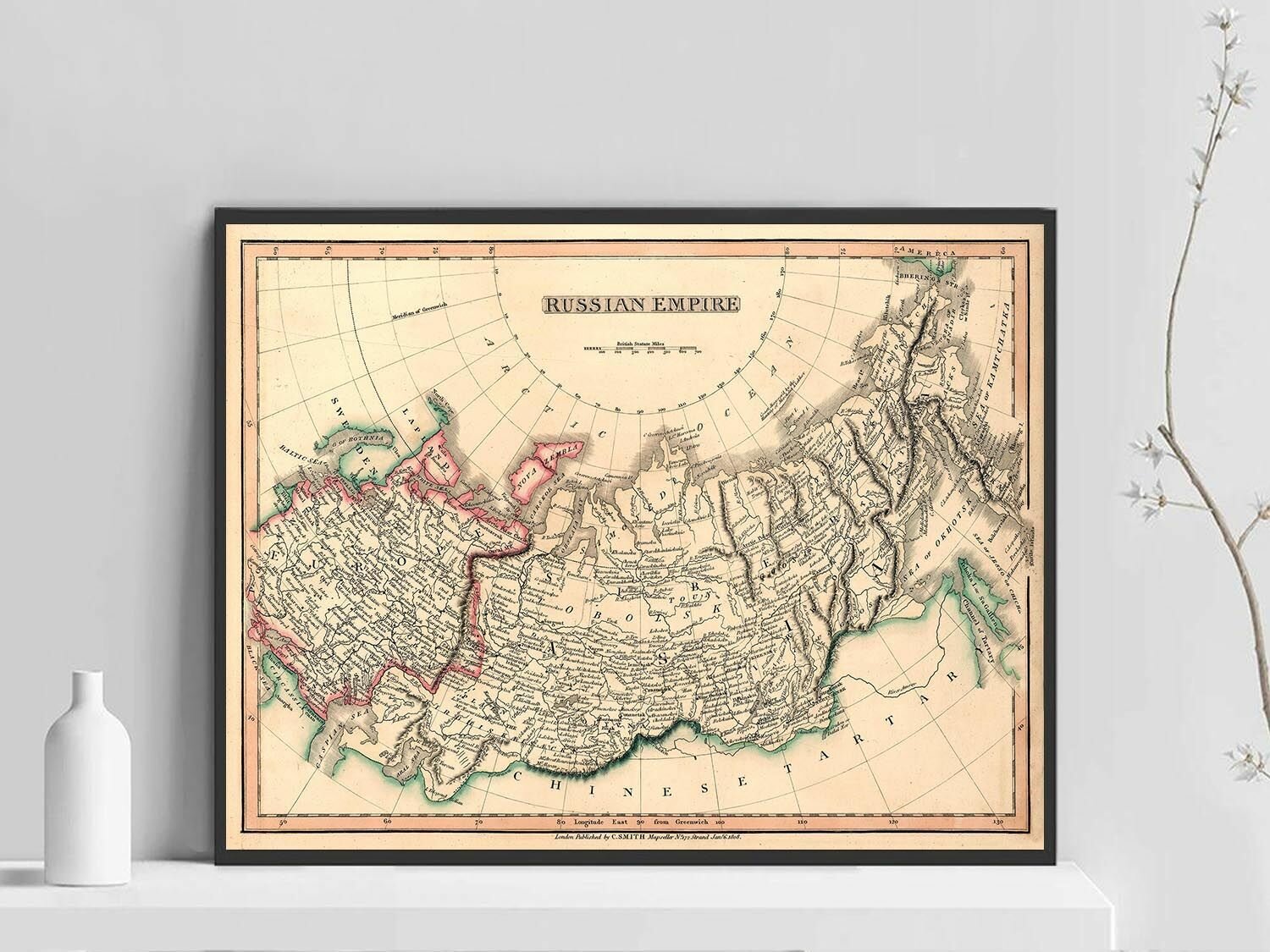 Карта Российская Империя 1808 - Старинная Россия (А2, без рамы)
