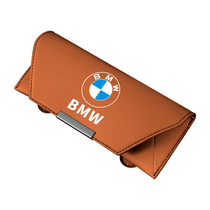 BMW Car Dashboard Eyeglasses Holder for X1/X2/X3/X5/3 Series/5 Series/7 Series - Светло-коричневый/Идеальный оранжевый