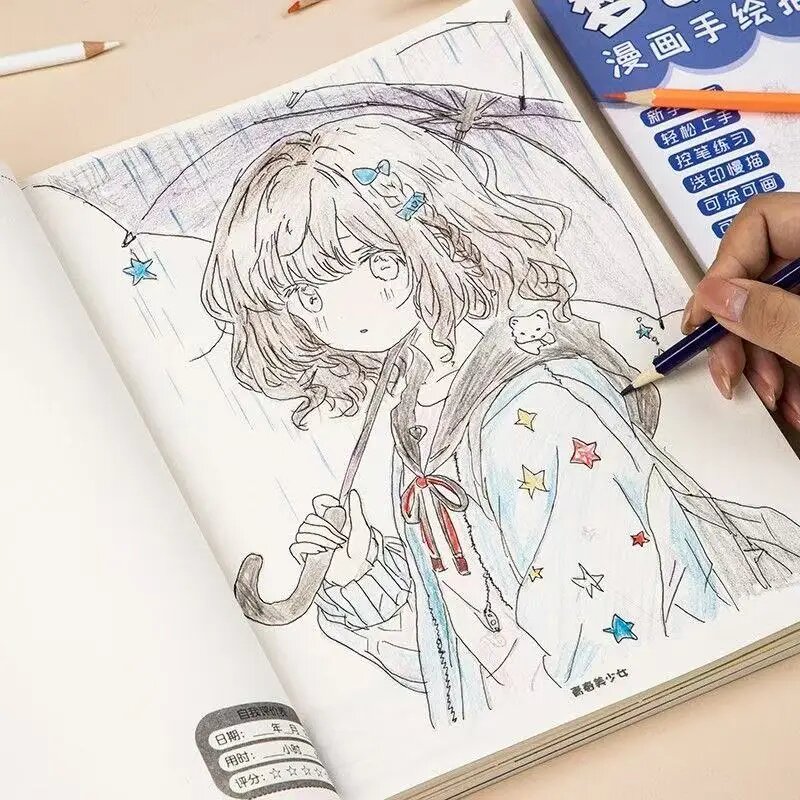 Книга для рисования аниме-девушек 48 страниц — фото 1