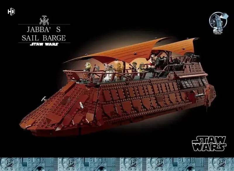 Конструктор Парусная баржа Джаббы Звездные войны Star Wars, Огромная коллекционная модель, Подарок для взрослых, 3943 детали, 75397