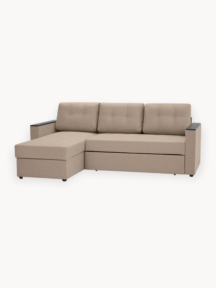 Угловой диван-кровать Hoff Атланта Лайт, с универсальным углом, 220х90х155 см, дельфин, цвет бежевый