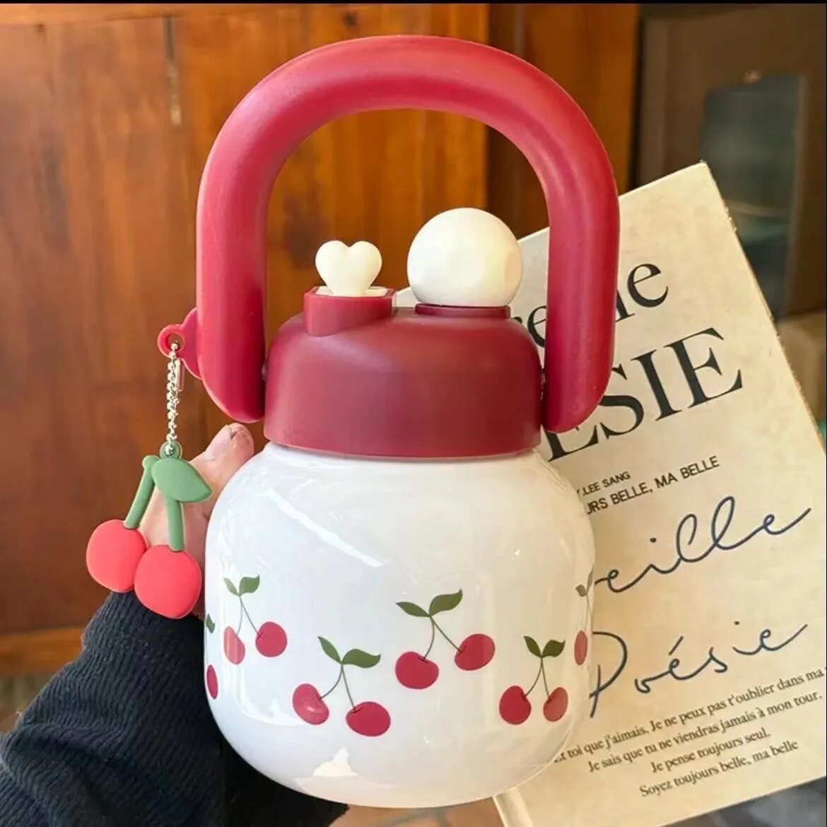 Бутылка для воды 800 мл, Красный, red cherry