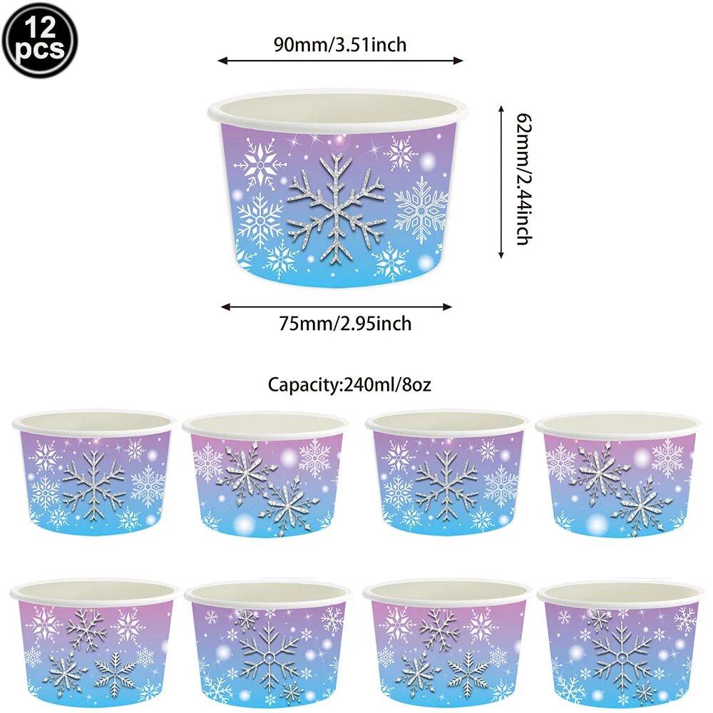 Одноразовая посуда "Снежинки" Ice cream cup