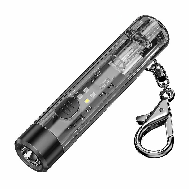 LED-фонарик-брелок для детей серый