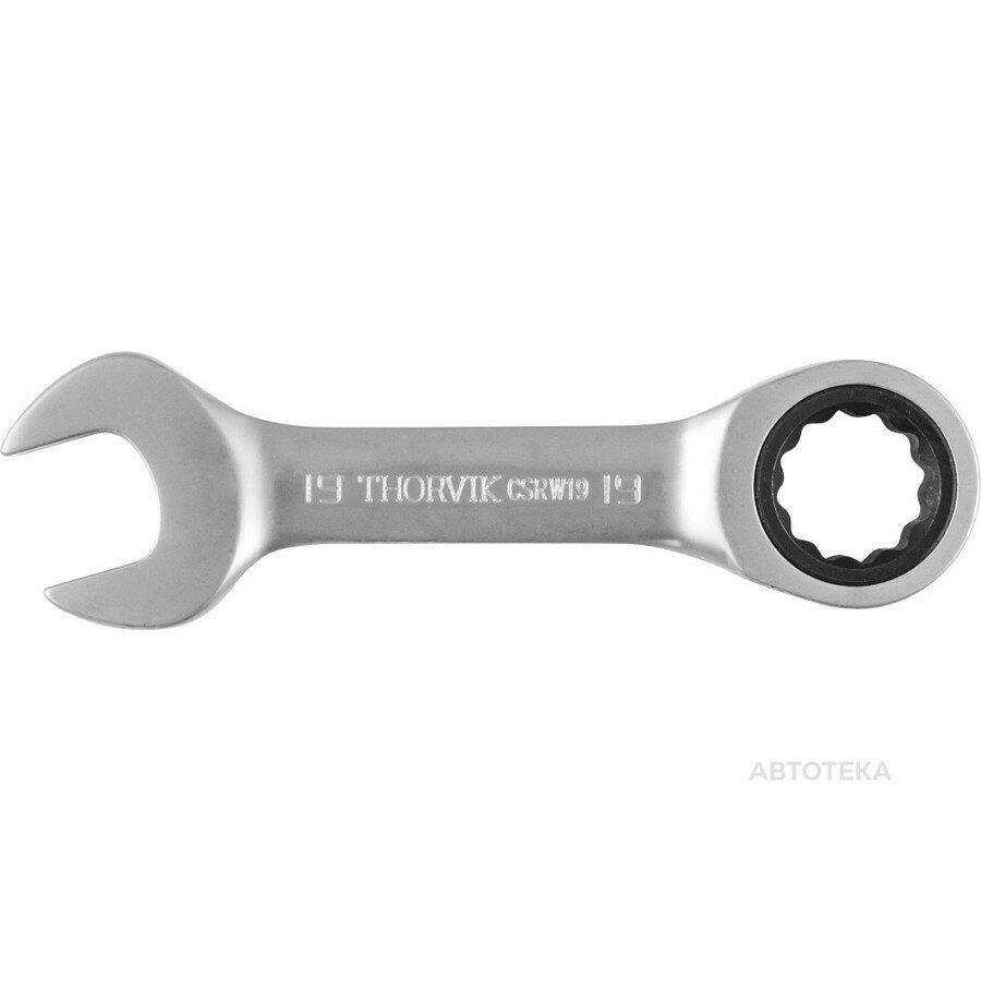Ключ гаечный комбинированный трещоточный короткий. 19 мм THORVIK CSRW19