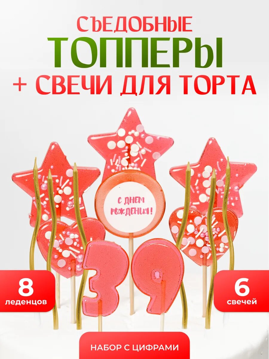 Топпер на торт 39 лет