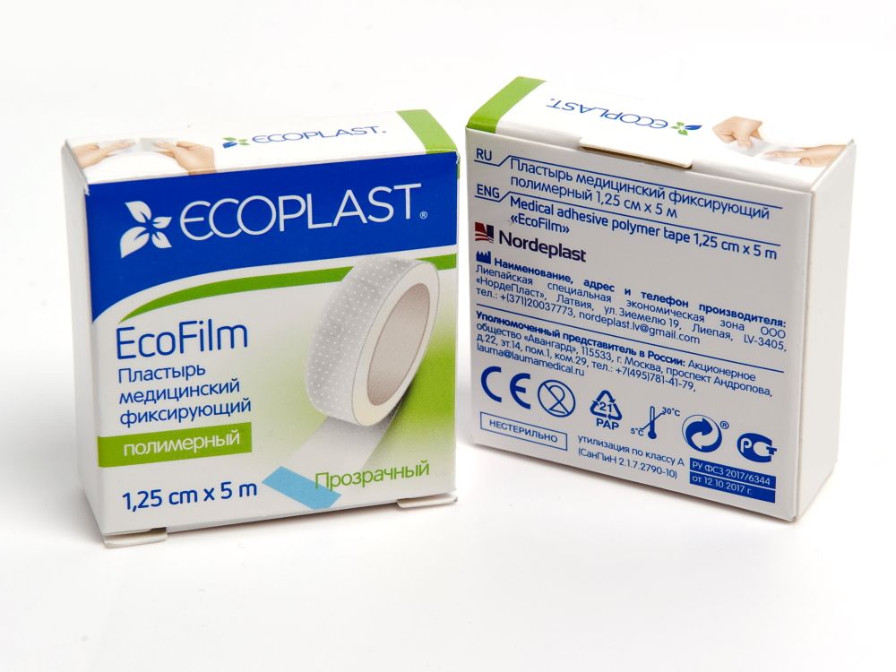 Пластырь ECOPLAST ECOFILM катуш/полим 1,25смх5м