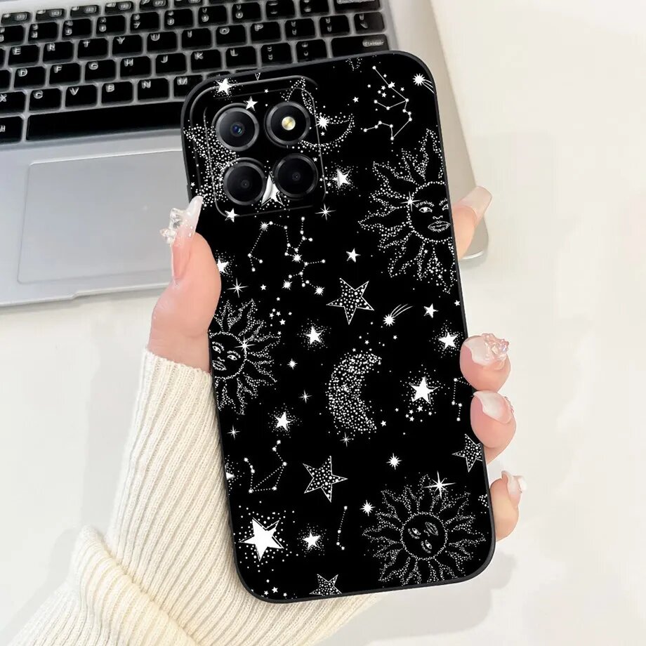 For Huawei Honor X8C X8B X8A Phone Case Honor X8 4G 5G Back Cover Soft Liquid Silicone Funda Lovely Cartoon Animal Marble Capa