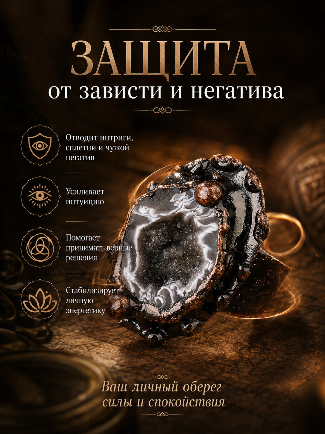 Славянское кольцо-амулет с натуральным камнем, оберег для женщин и мужчин, украшение-талисман, подарок оберег славянский кольцо талисман подарок