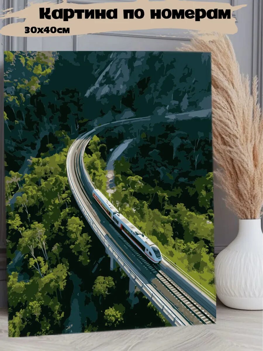 Картина по номерам поезд