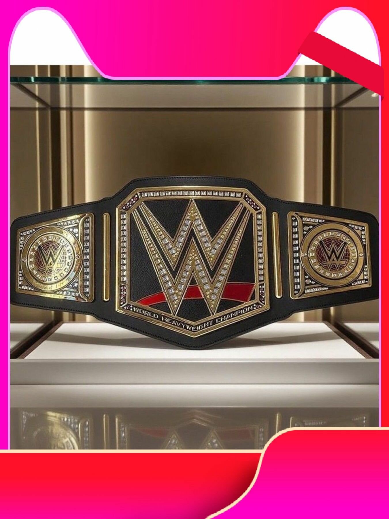 Эксклюзивная копия тяжеловесного чемпионского пояса WWE World Championship 125 см для боксерских поединков Golden Belt Fighting 1:1