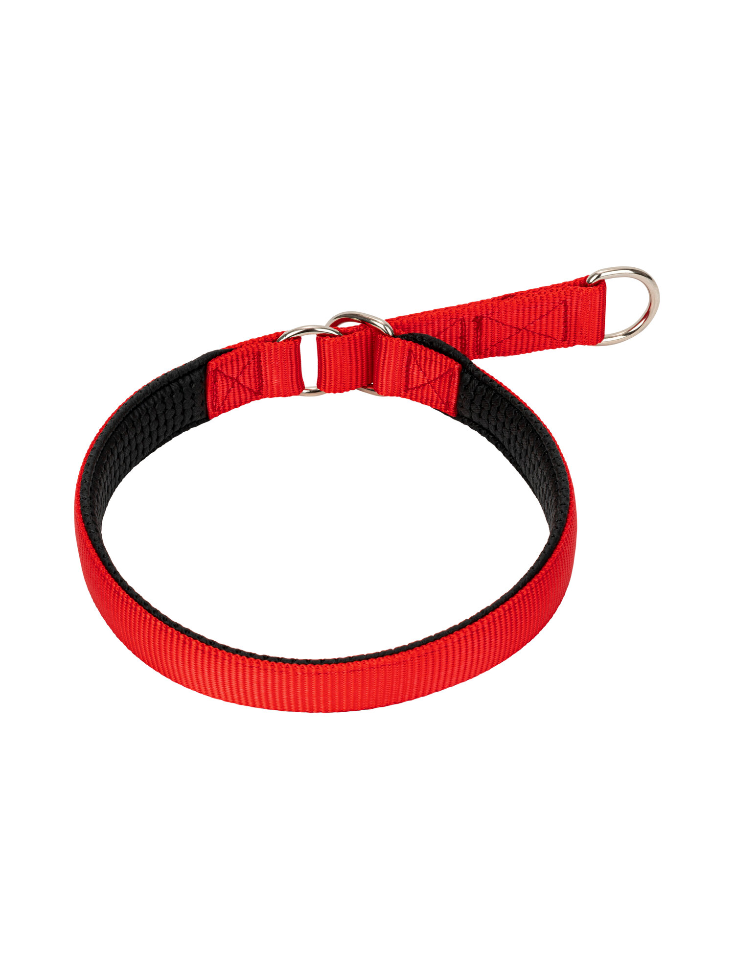 Ошейник полуудавка для собак ZooOne с неопреновой подкладкой (красный) 25мм (50-60см)