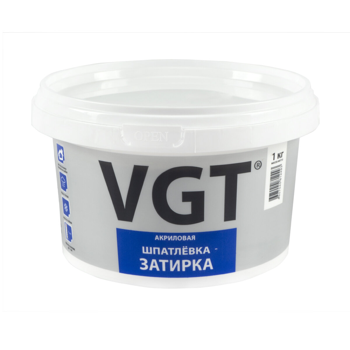 Шпатлевка акриловая VGT затирка, водостойкая, 1 кг, для швов