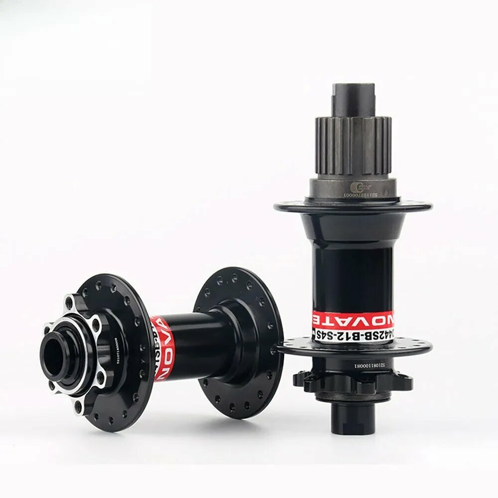 Ступица Novatec D041SB D042SB Дисковый тормоз MTB Ступица для горного велосипеда, подшипник QR, передний 9x100 мм / задний 10x135 мм, 32 отверстия, совместимый со скоростью 8/9/10/11 (черный)